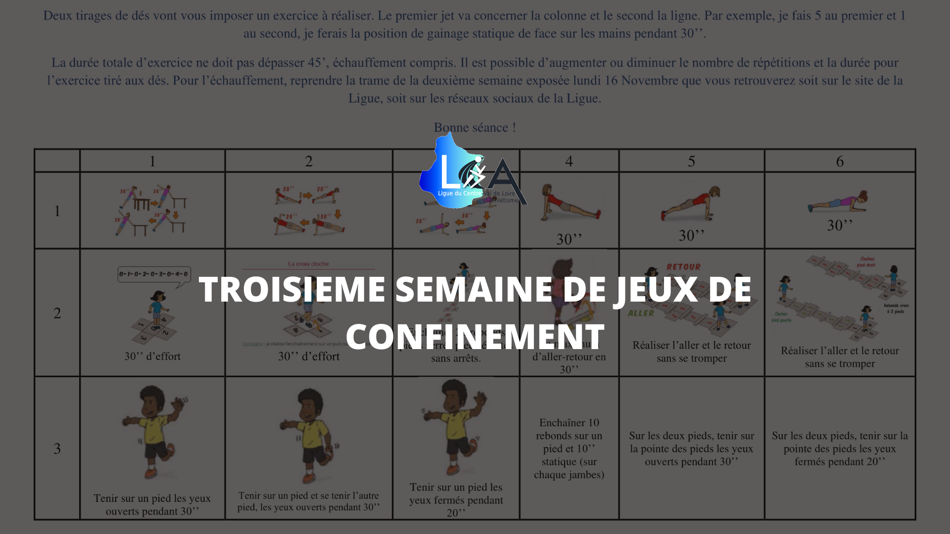 Troisième jeu de confinement – Ligue du Centre-Val de Loire d'Athlétisme